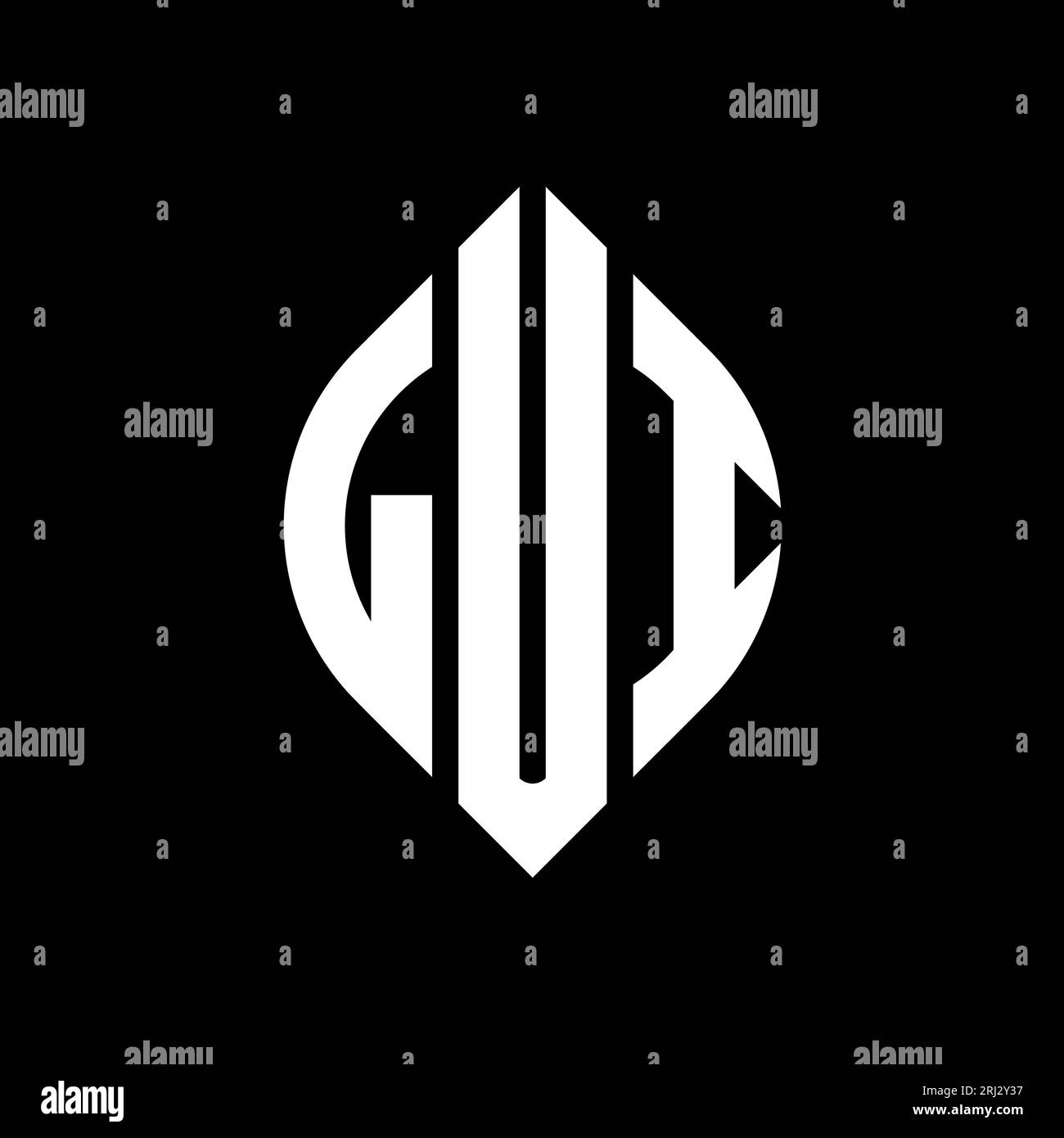 LUI circle letter logo design with circle and ellipse shape. LUI ...