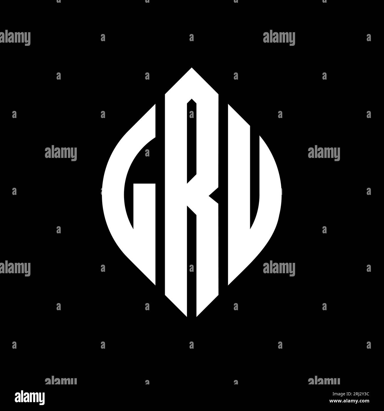 LRU circle letter logo design with circle and ellipse shape. LRU ...
