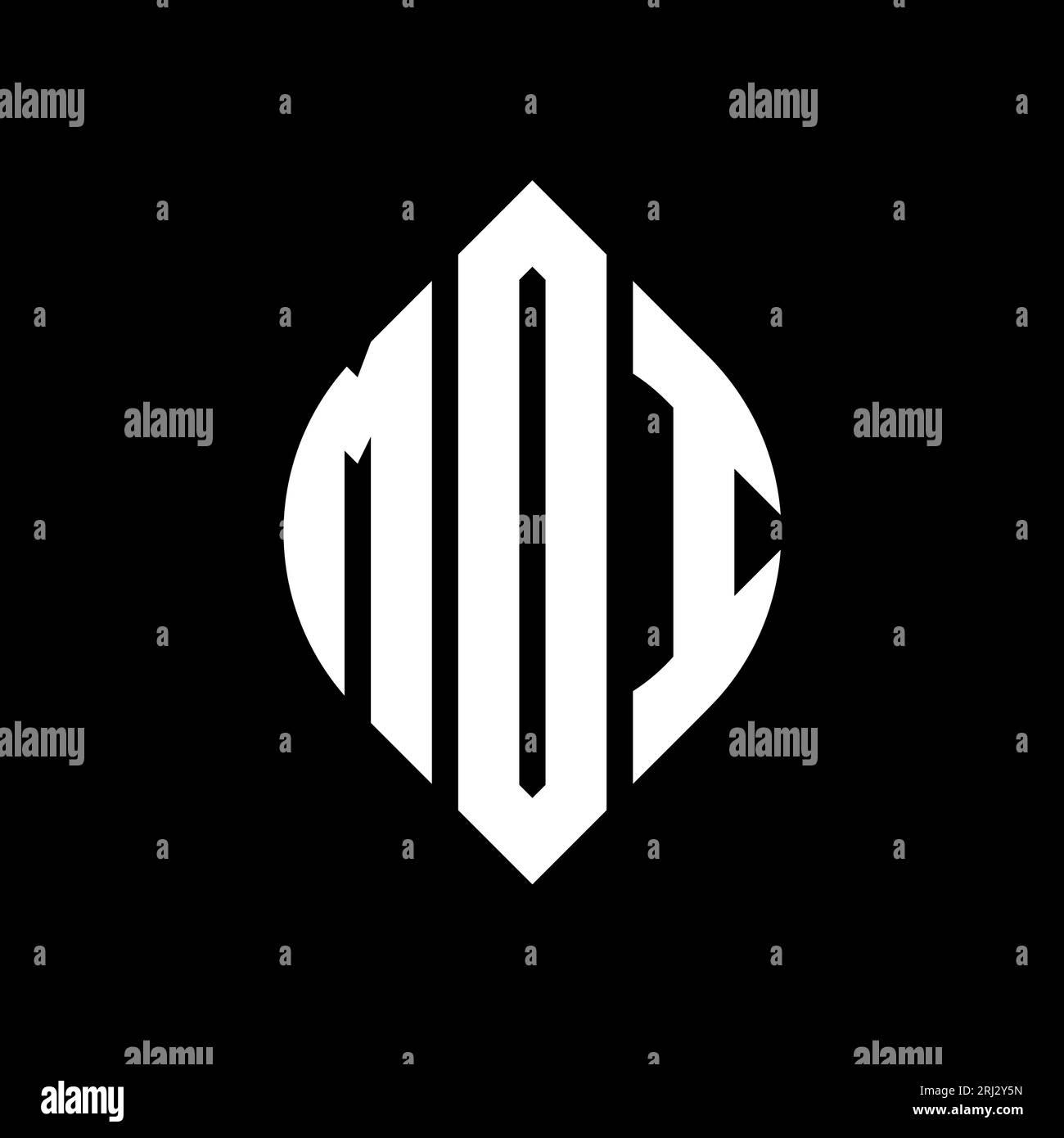 MDI circle letter logo design with circle and ellipse shape. MDI ...