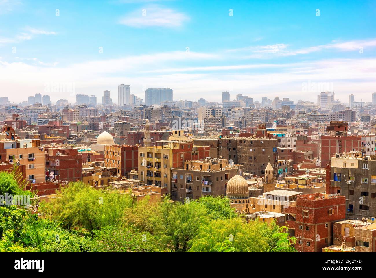 Islamic Cairo, buildings and minarets of the city, Egypt Stock Photo ...