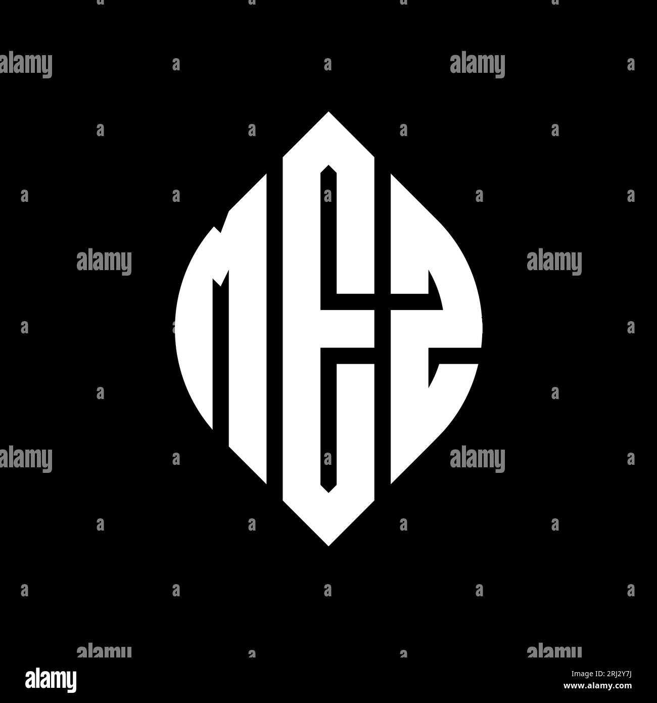 MEZ circle letter logo design with circle and ellipse shape. MEZ ...