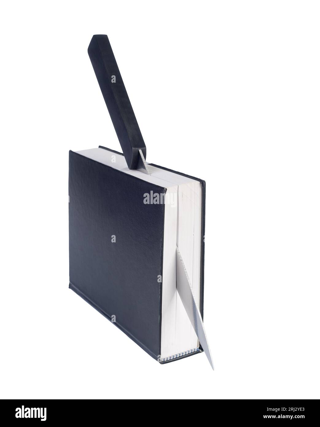 a book cut into slices with the knife on a transparent background Stock ...