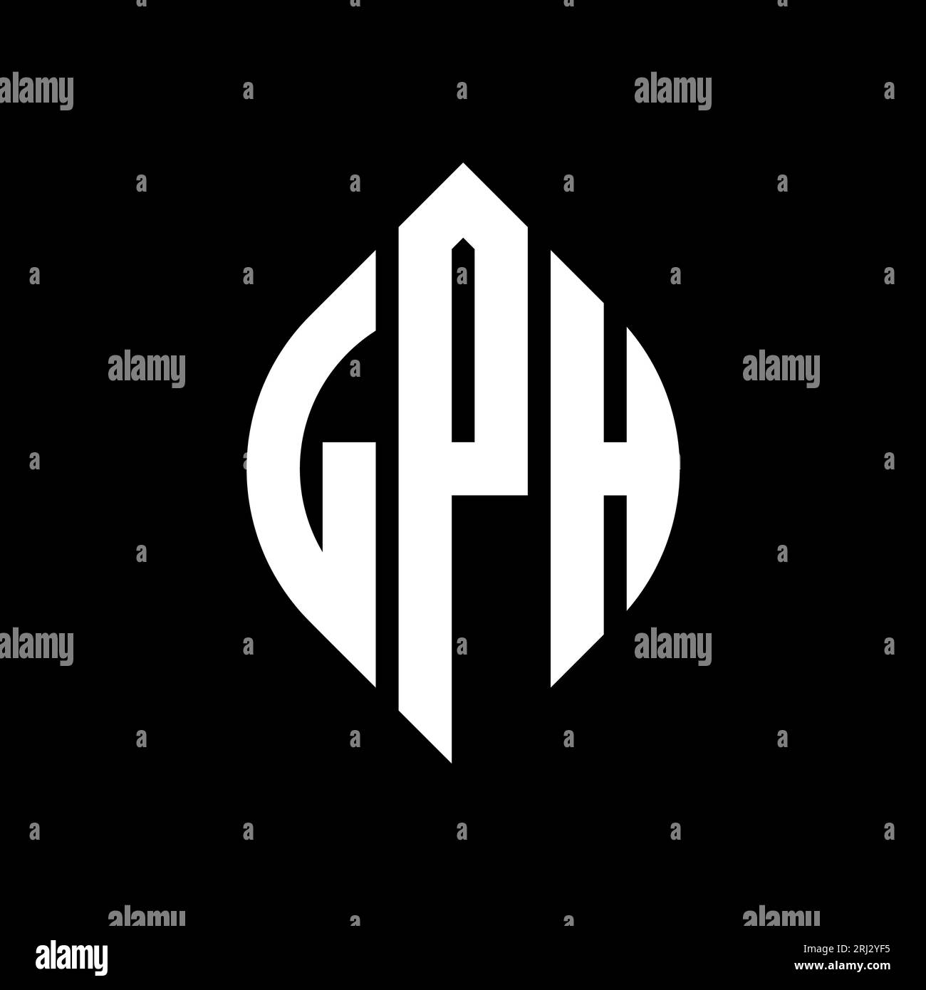LPH circle letter logo design with circle and ellipse shape. LPH ...