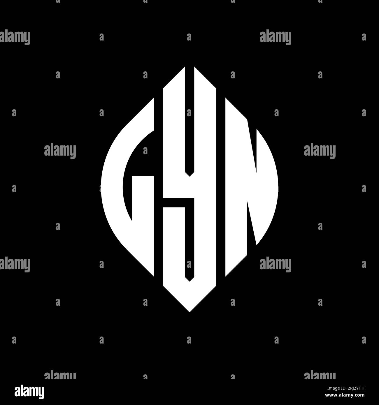 LYN circle letter logo design with circle and ellipse shape. LYN ...