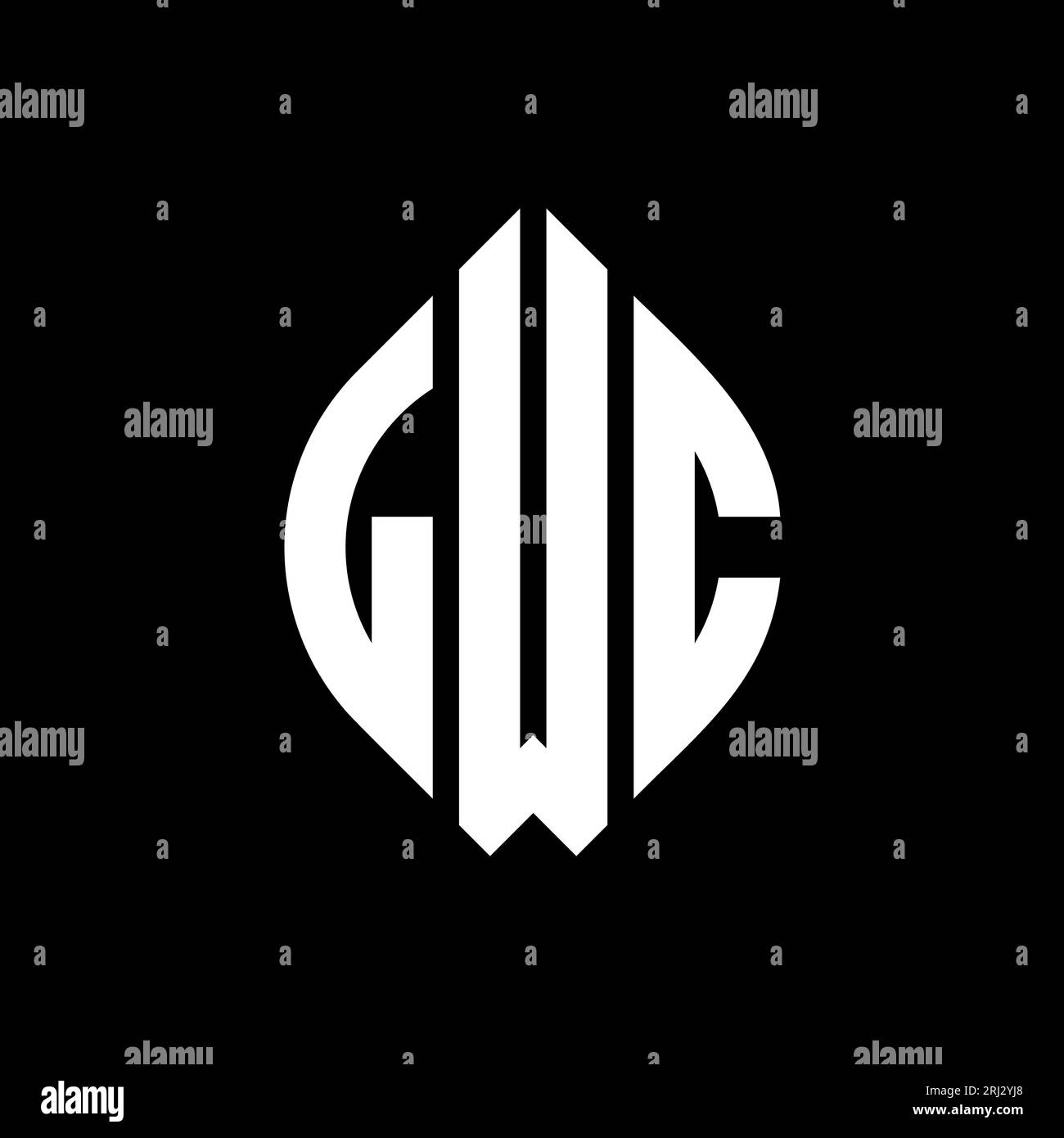 LWC circle letter logo design with circle and ellipse shape. LWC ...