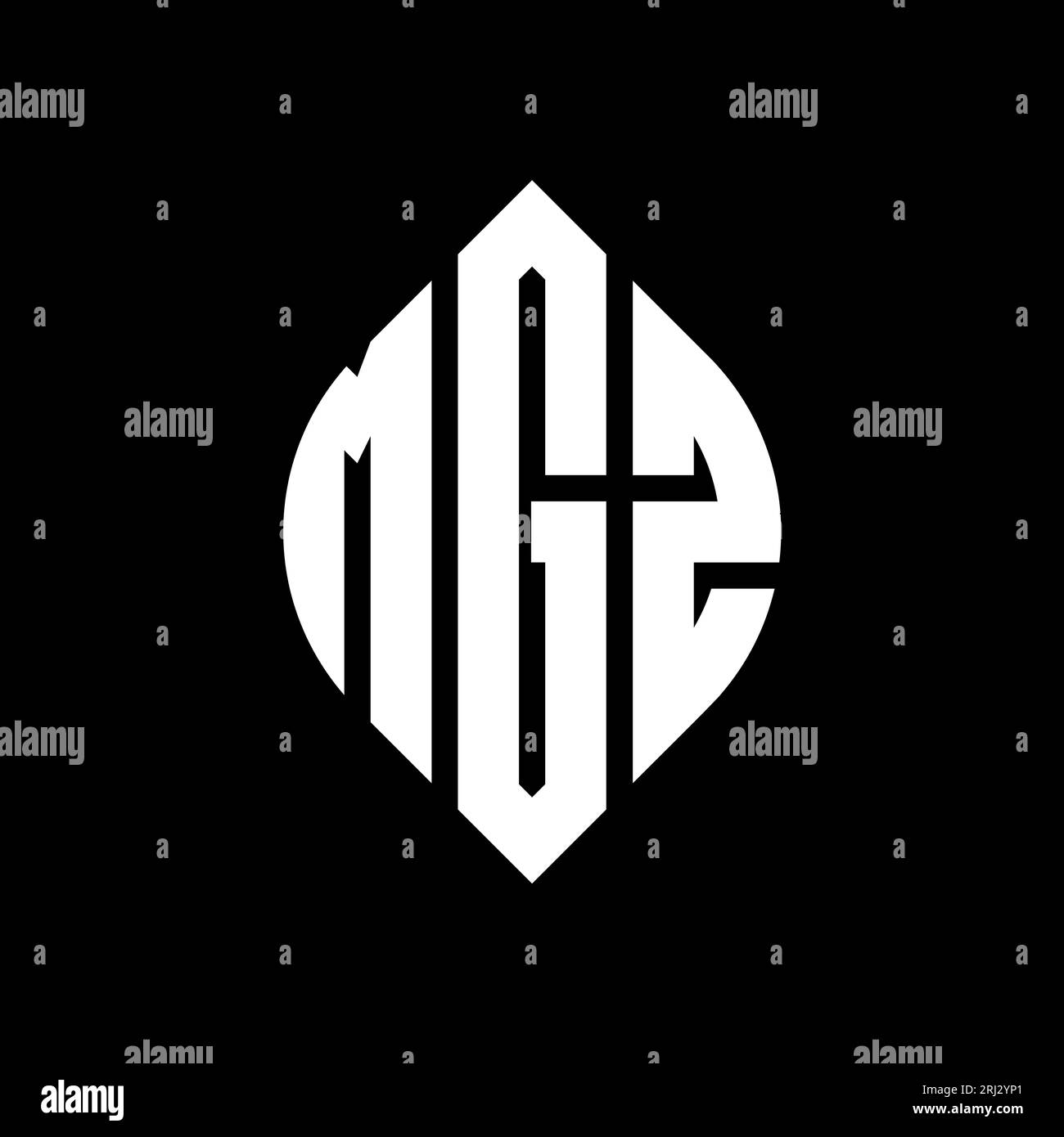 Mgz Circle Letter Logo Design With Circle And Ellipse Shape Mgz