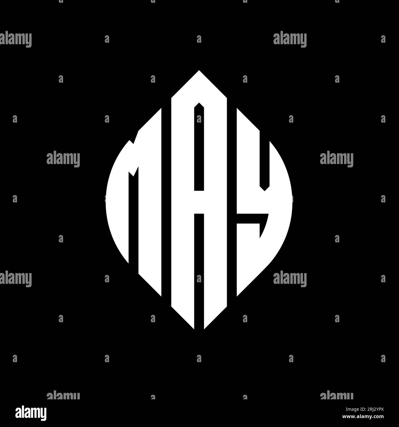 MAY circle letter logo design with circle and ellipse shape. MAY ...