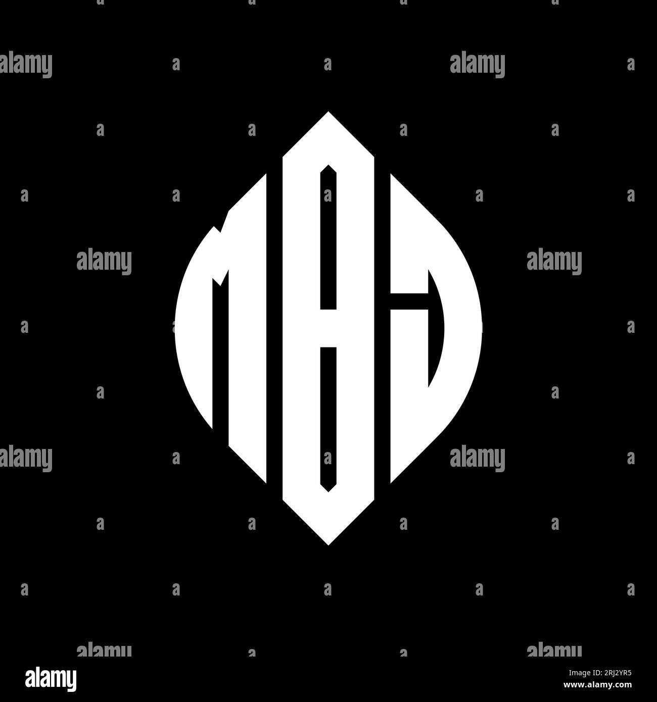 MBJ circle letter logo design with circle and ellipse shape. MBJ ...