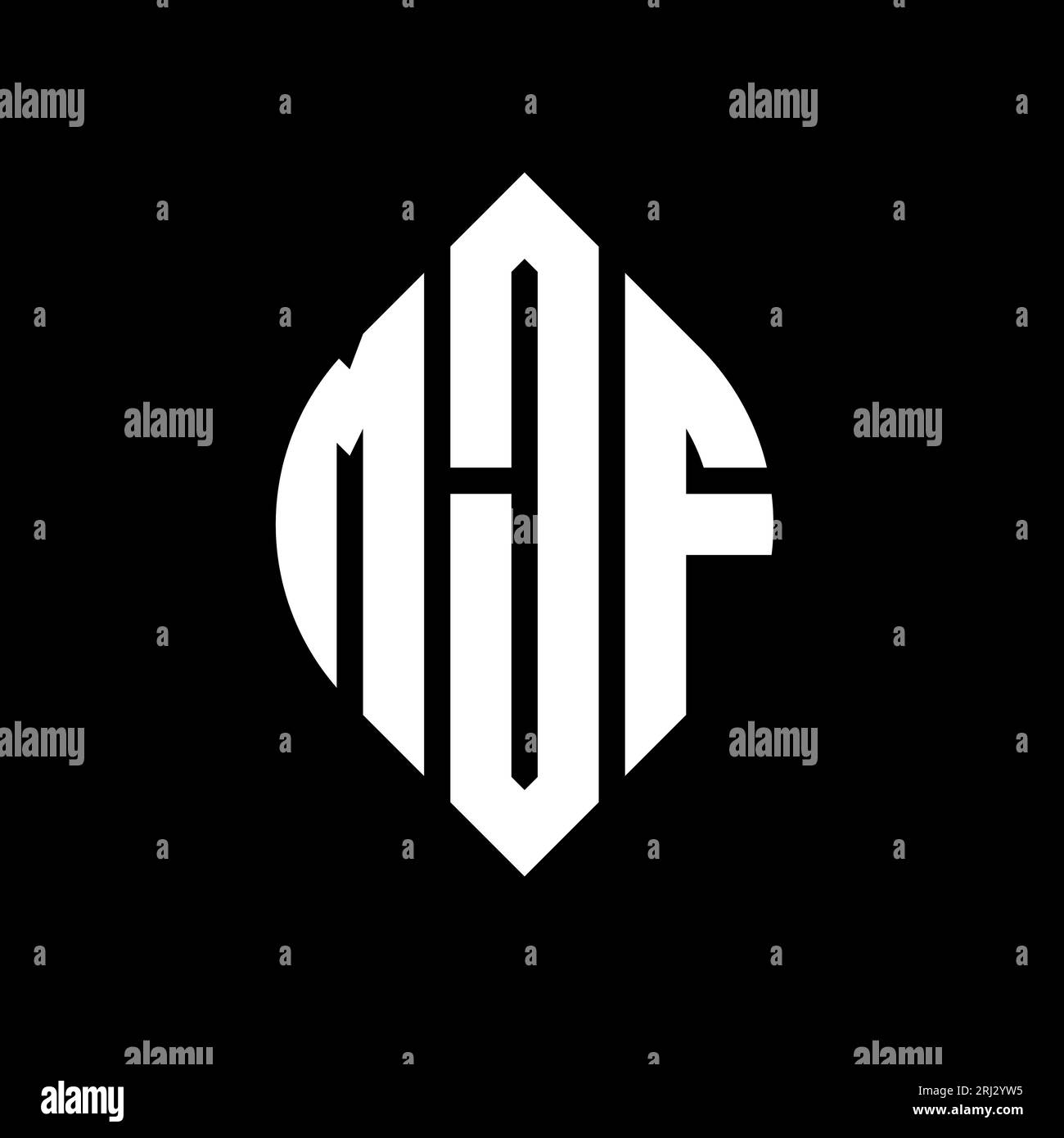 MJF circle letter logo design with circle and ellipse shape. MJF ...