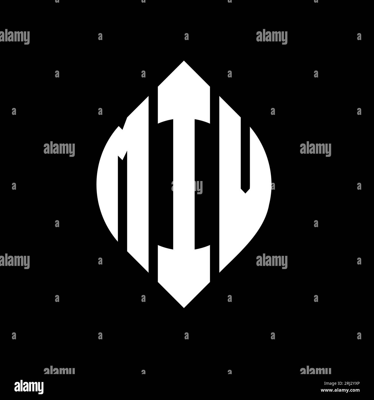 MIV circle letter logo design with circle and ellipse shape. MIV ...