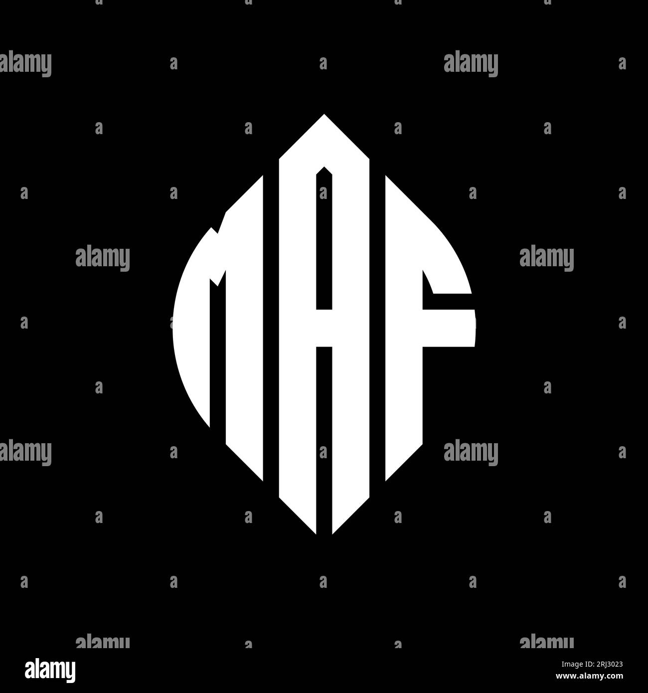 MAF circle letter logo design with circle and ellipse shape. MAF ...