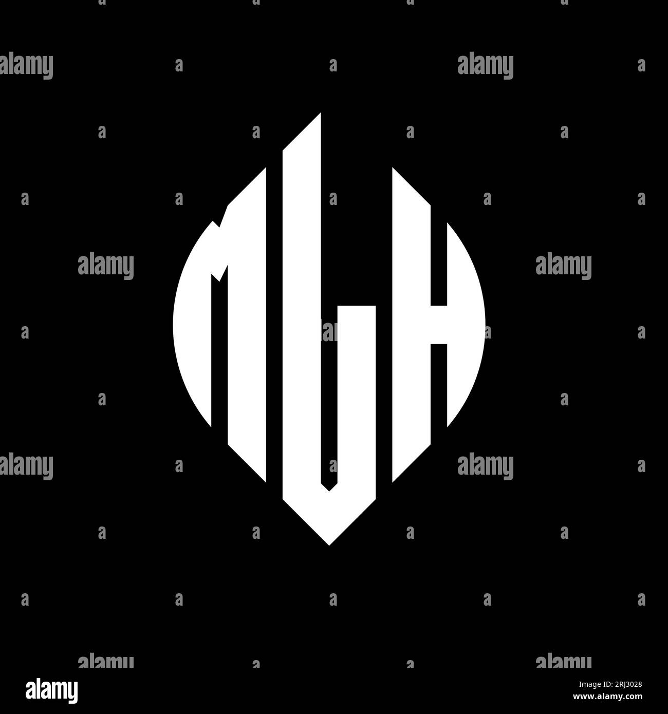 MLH circle letter logo design with circle and ellipse shape. MLH ...
