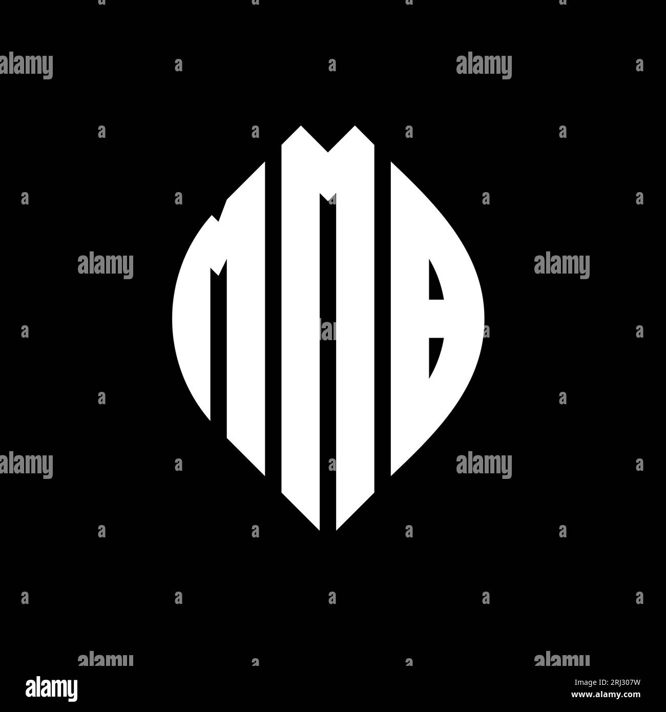MMB circle letter logo design with circle and ellipse shape. MMB ...