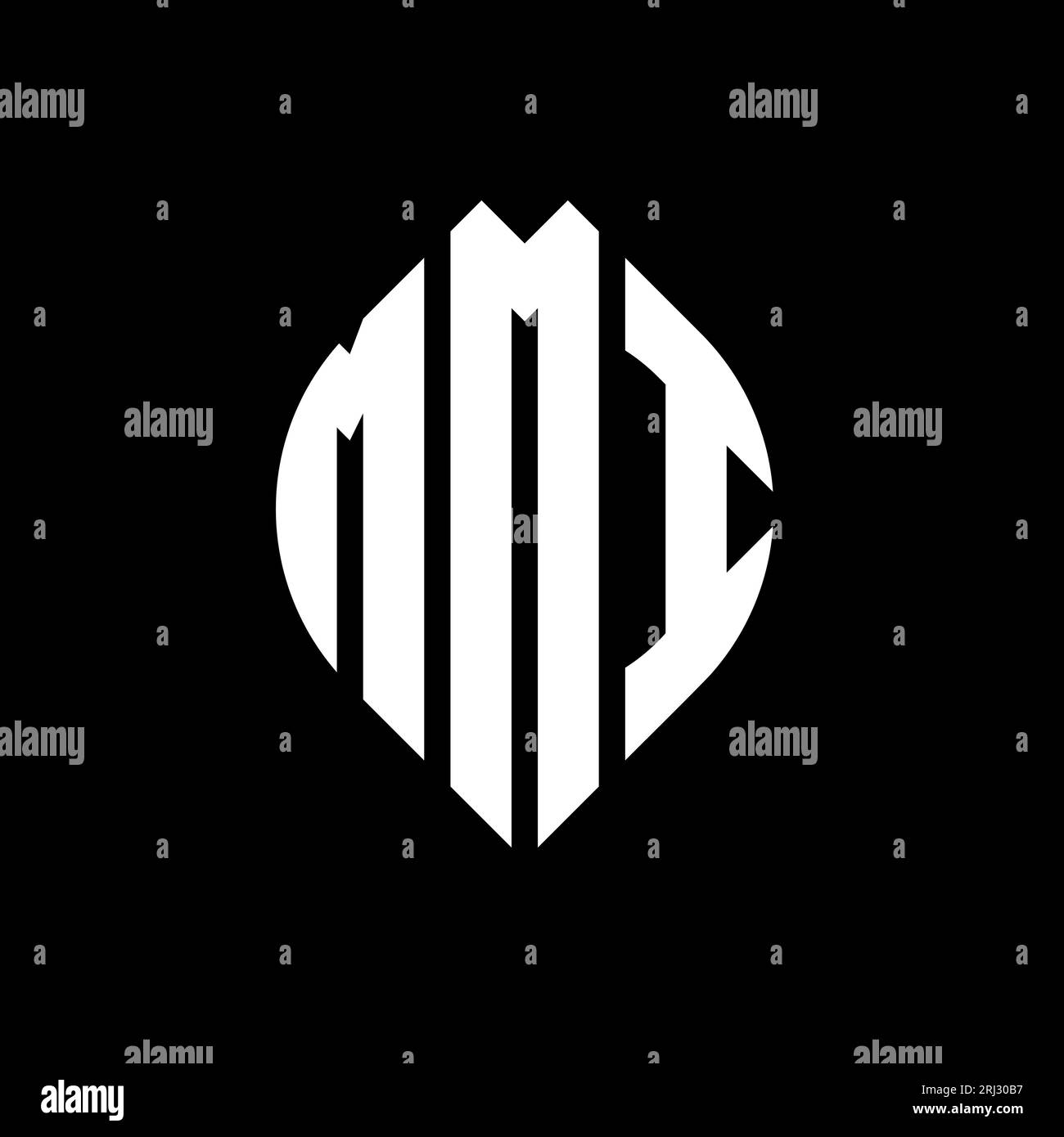 MMI circle letter logo design with circle and ellipse shape. MMI ...