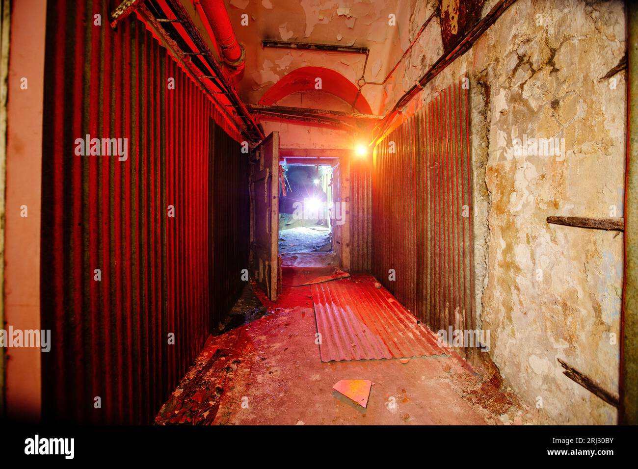 Old corridor of Soviet bunker, echo of Cold War Stock Photo - Alamy