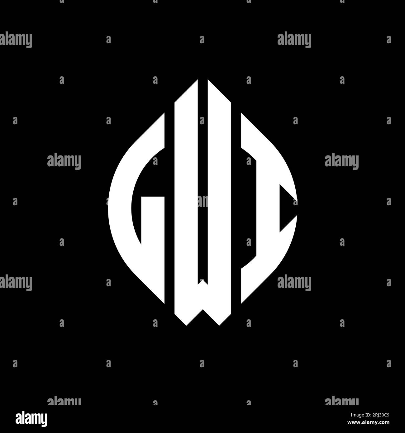LWI circle letter logo design with circle and ellipse shape. LWI ...