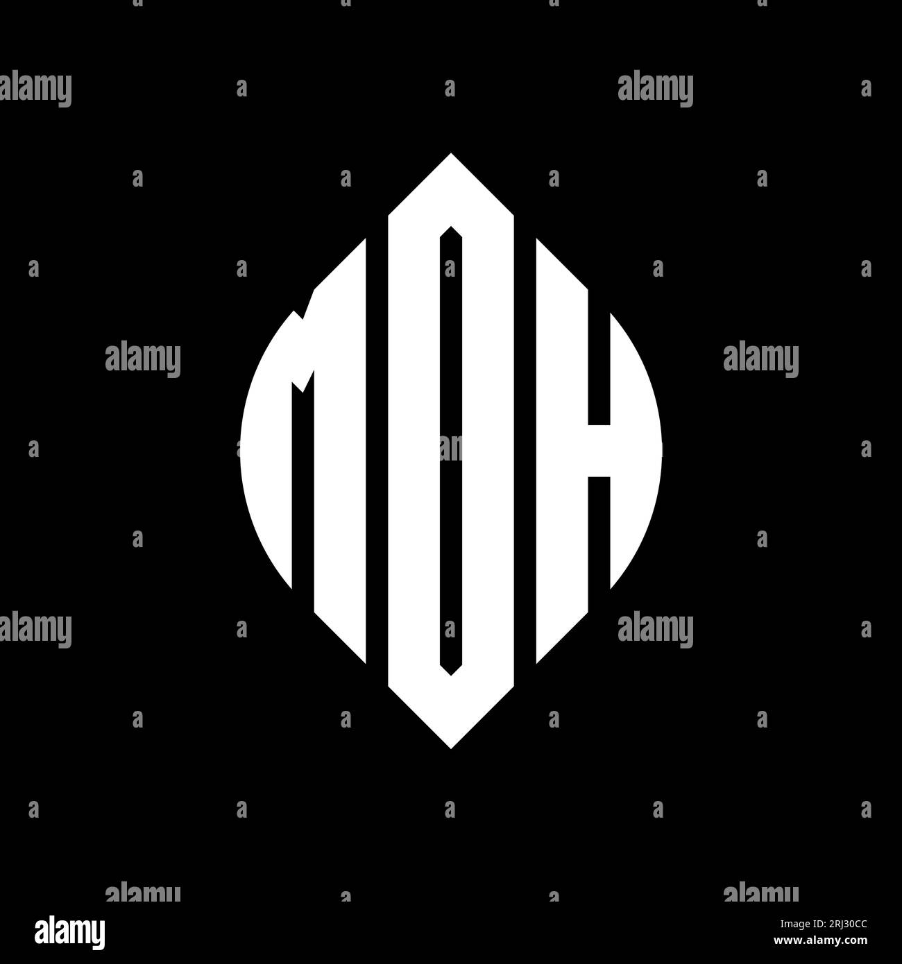 MDH circle letter logo design with circle and ellipse shape. MDH ...