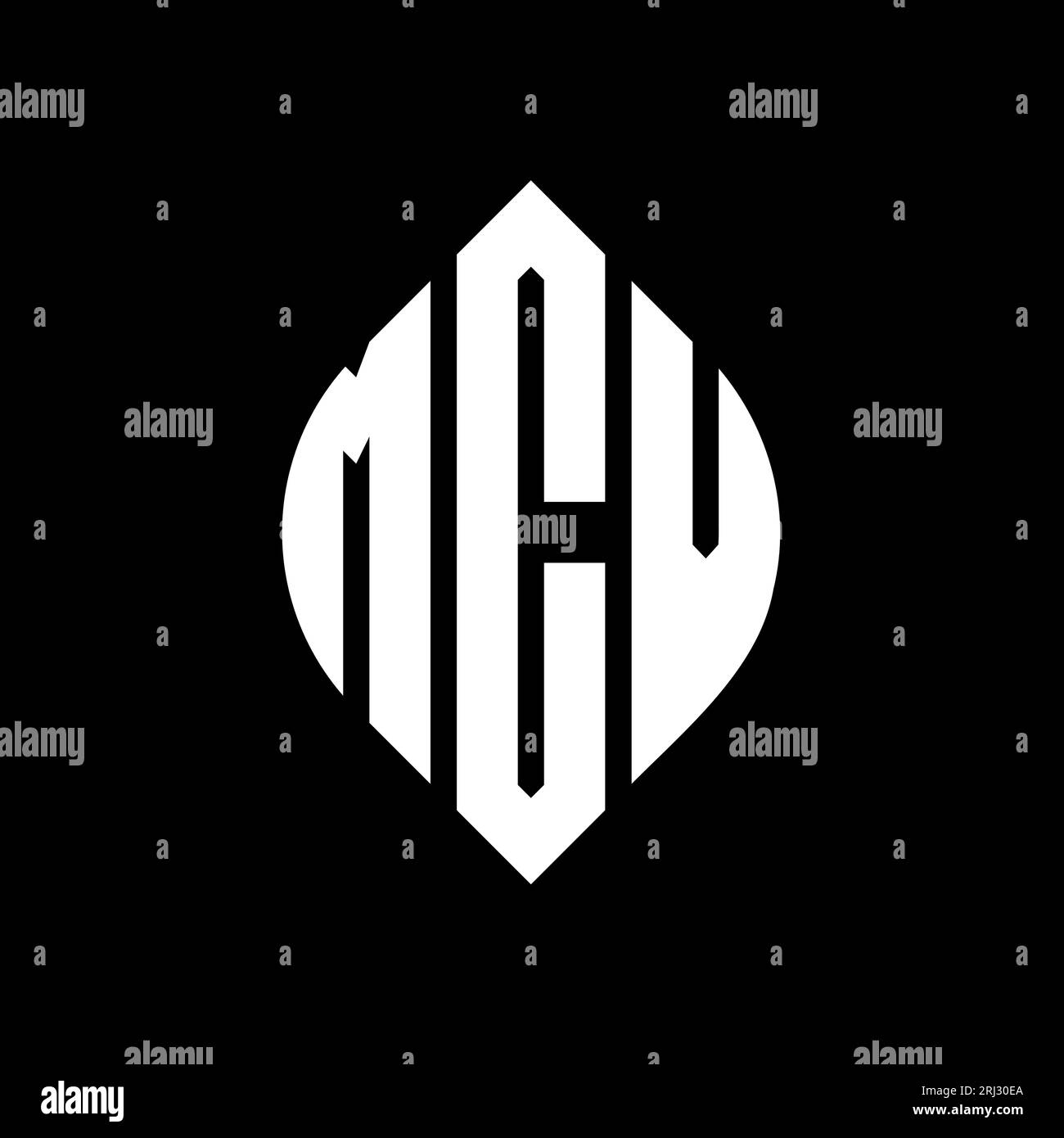 MCV circle letter logo design with circle and ellipse shape. MCV ...