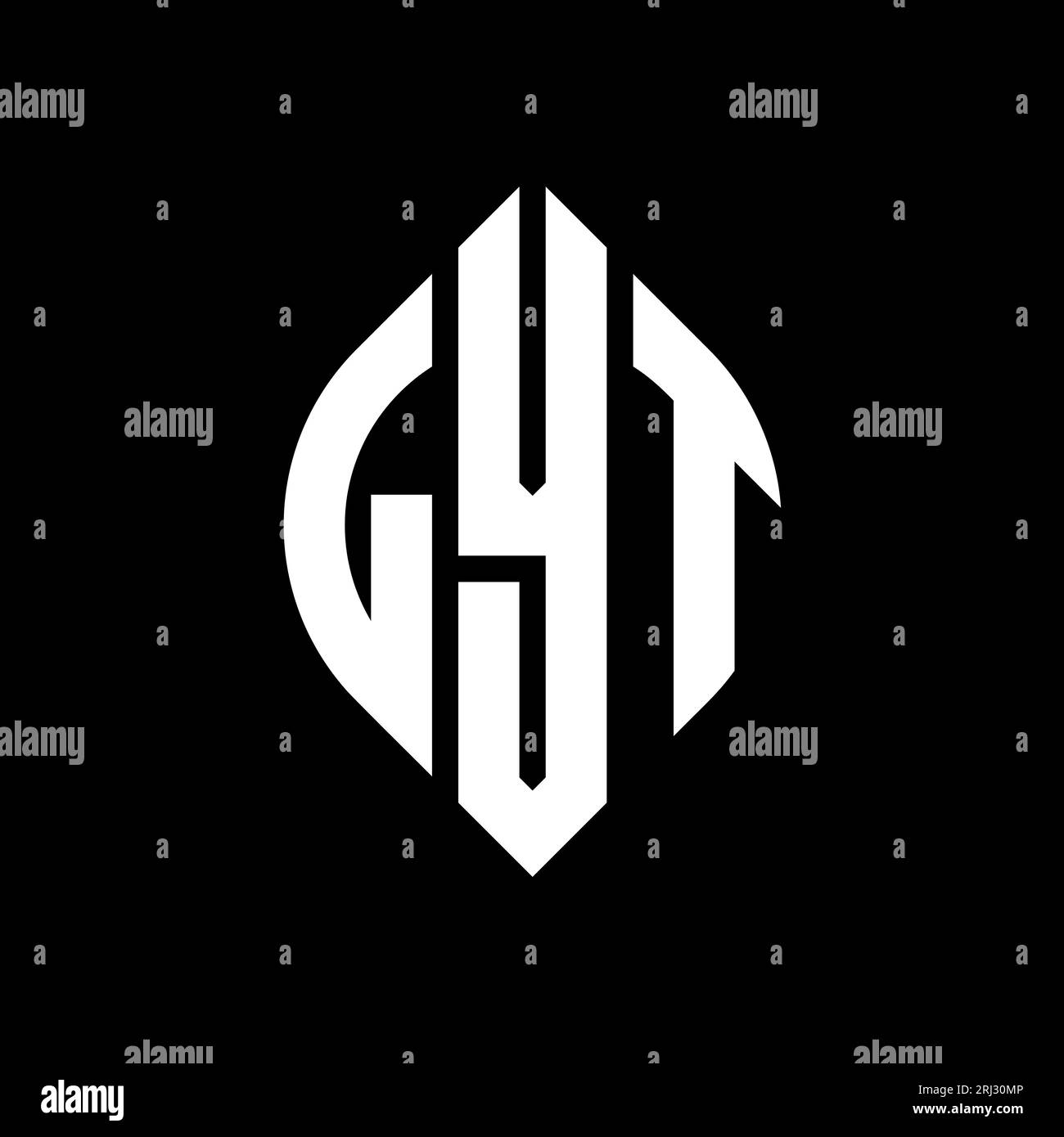 LYT circle letter logo design with circle and ellipse shape. LYT ...