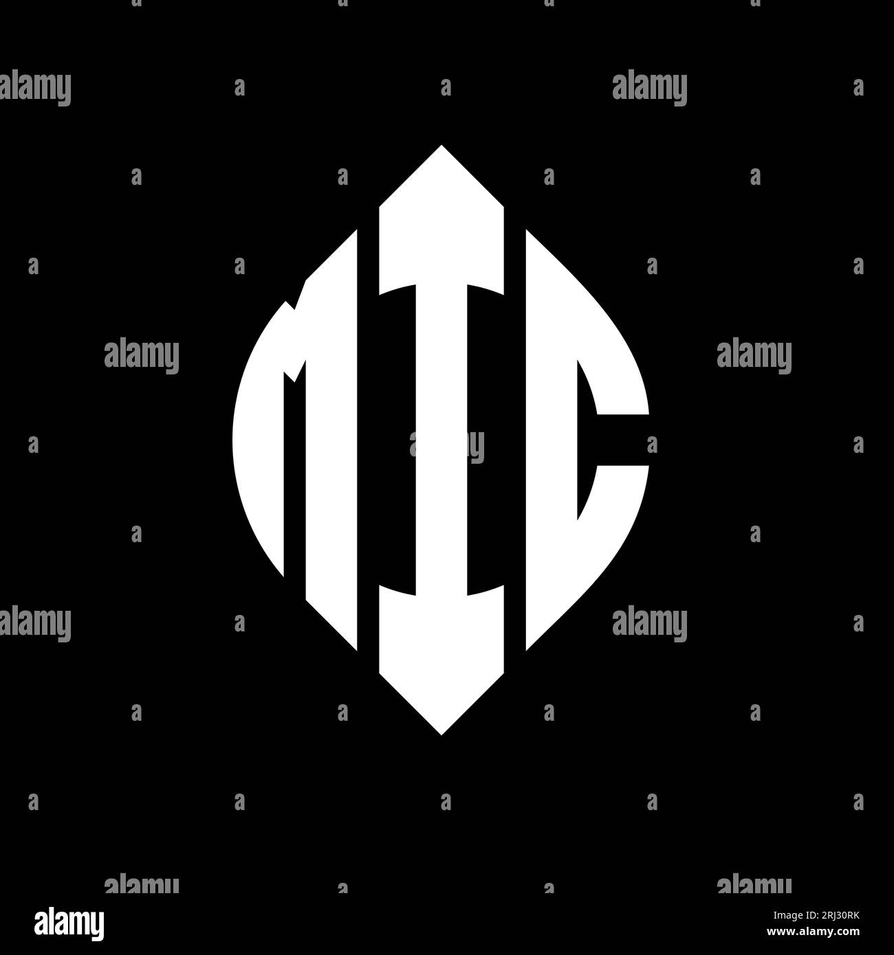 MIC circle letter logo design with circle and ellipse shape. MIC ...