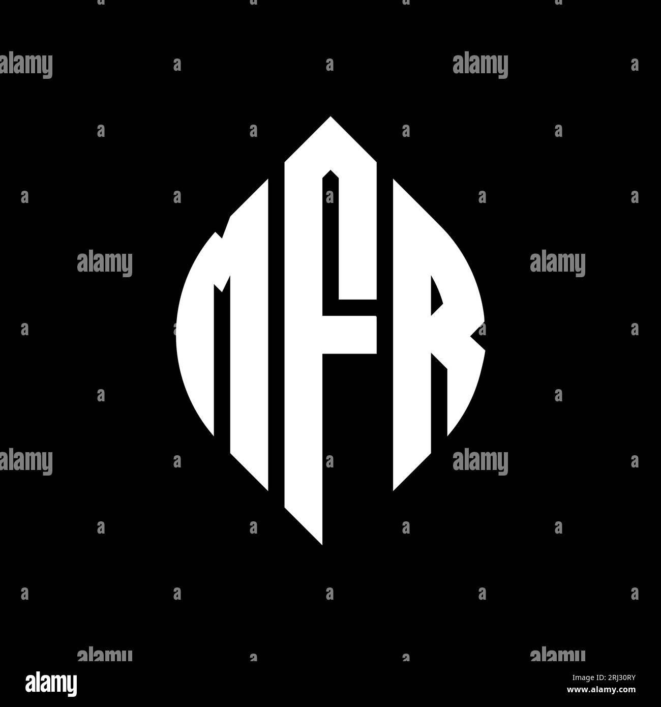 MFR circle letter logo design with circle and ellipse shape. MFR ...