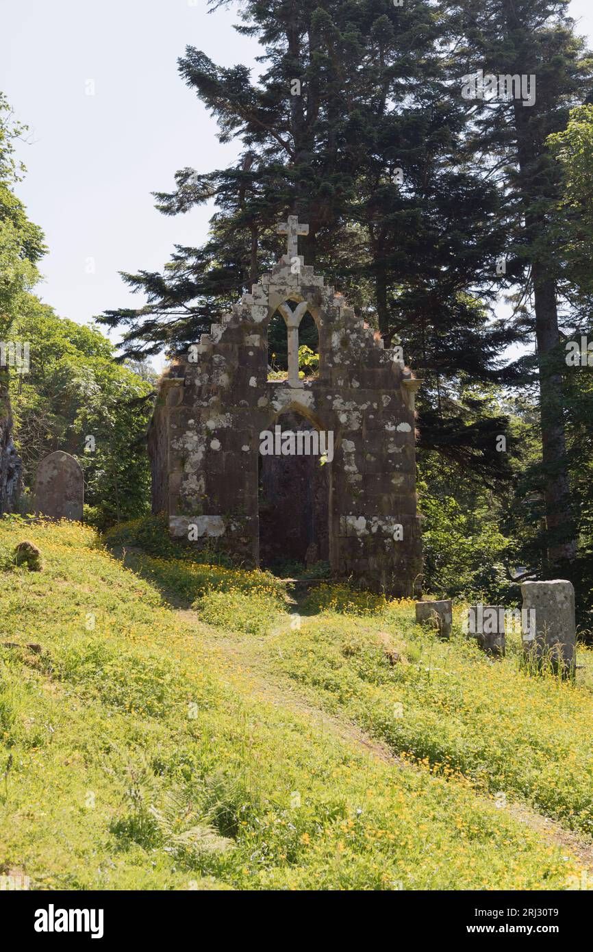 The Dilapidated Lady Chapel (Macleod Mausoleum) at Clachan on the Isle ...