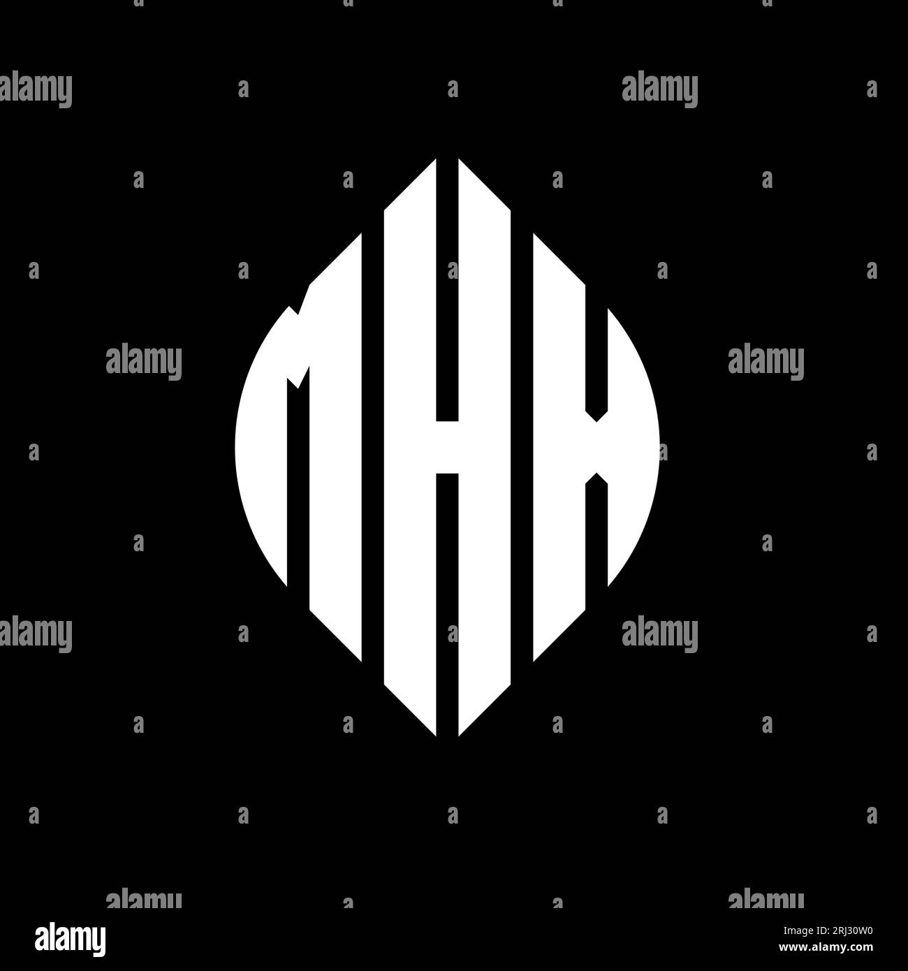 MHX circle letter logo design with circle and ellipse shape. MHX ...