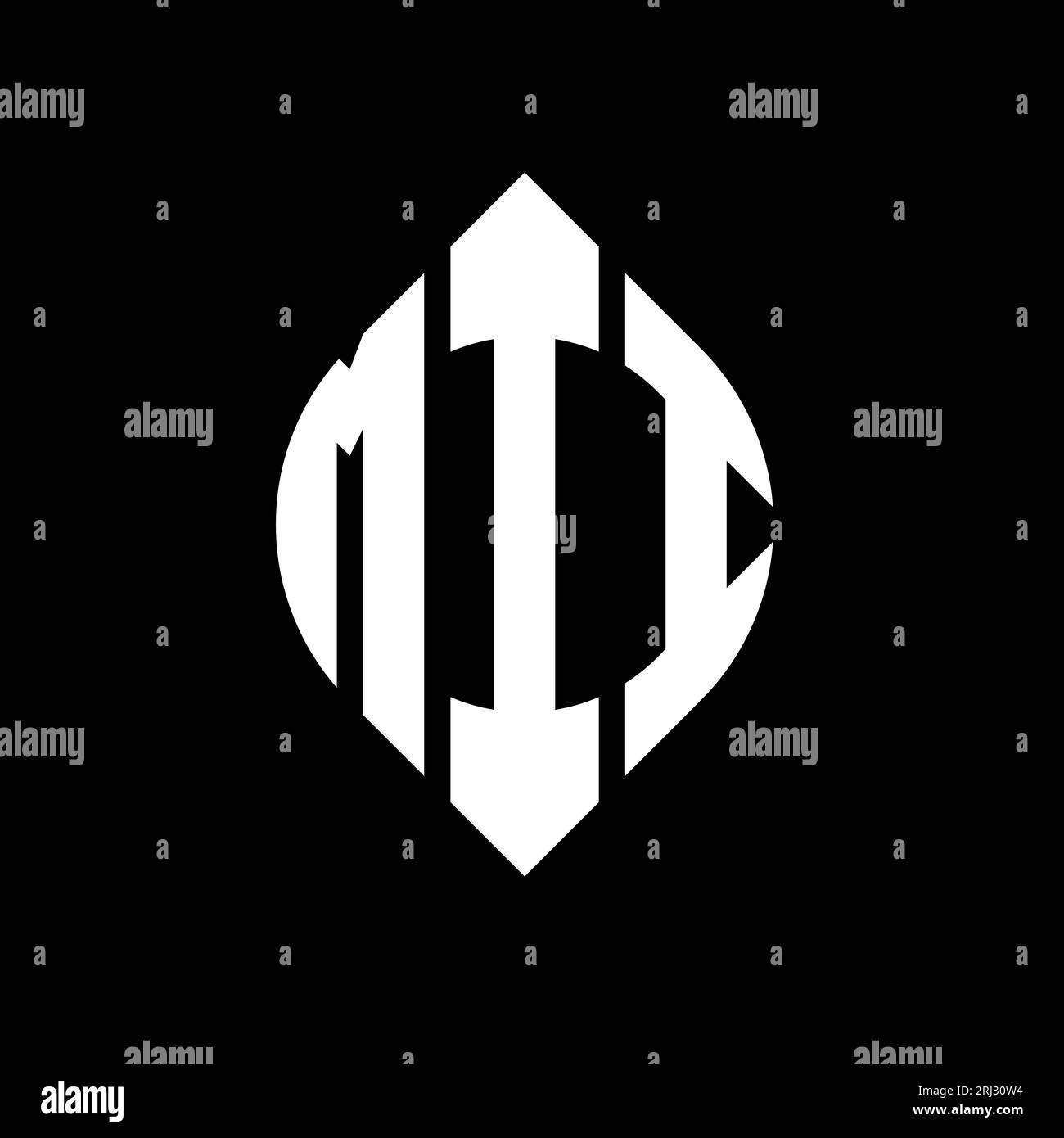MII circle letter logo design with circle and ellipse shape. MII ...