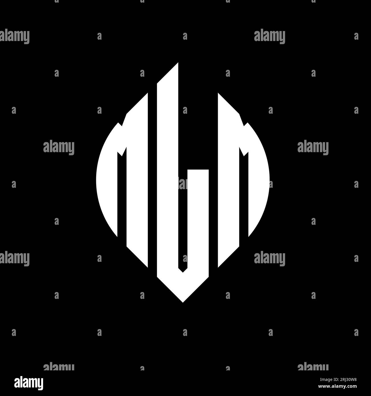 MLM circle letter logo design with circle and ellipse shape. MLM ...