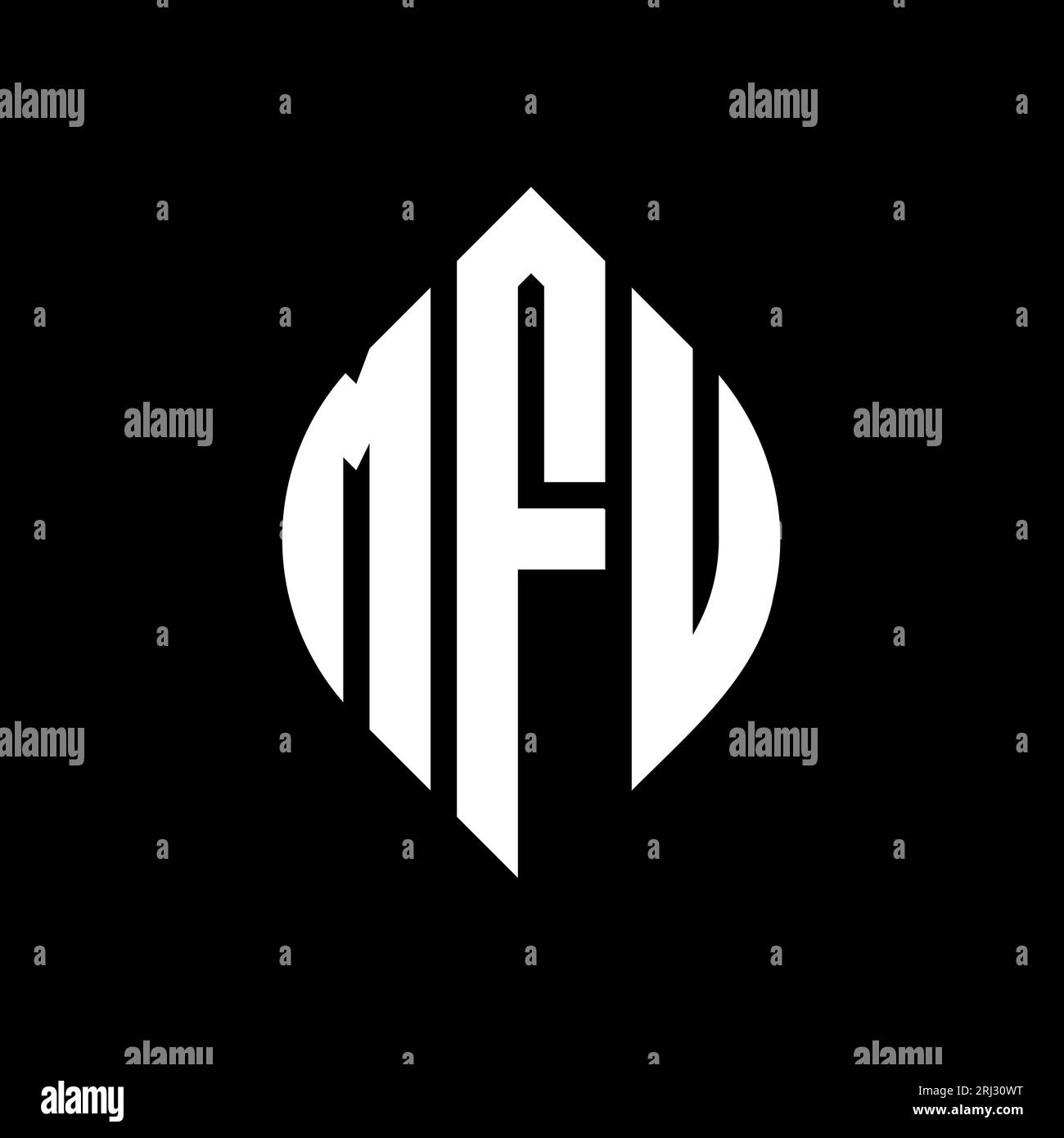MFU circle letter logo design with circle and ellipse shape. MFU ...