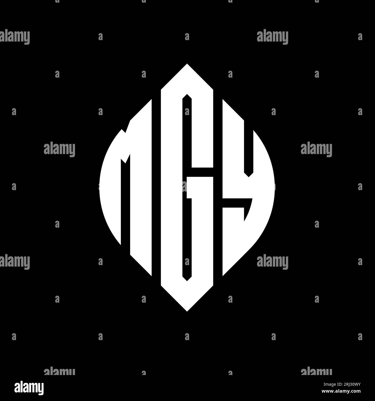 MGY circle letter logo design with circle and ellipse shape. MGY ...
