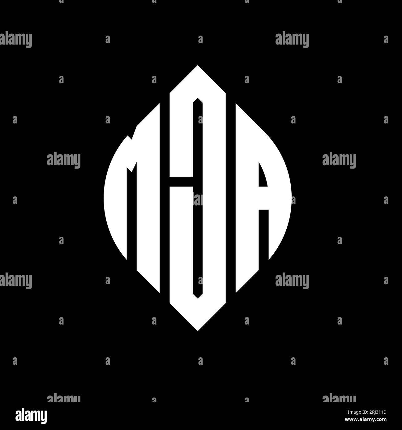 MJA circle letter logo design with circle and ellipse shape. MJA ...