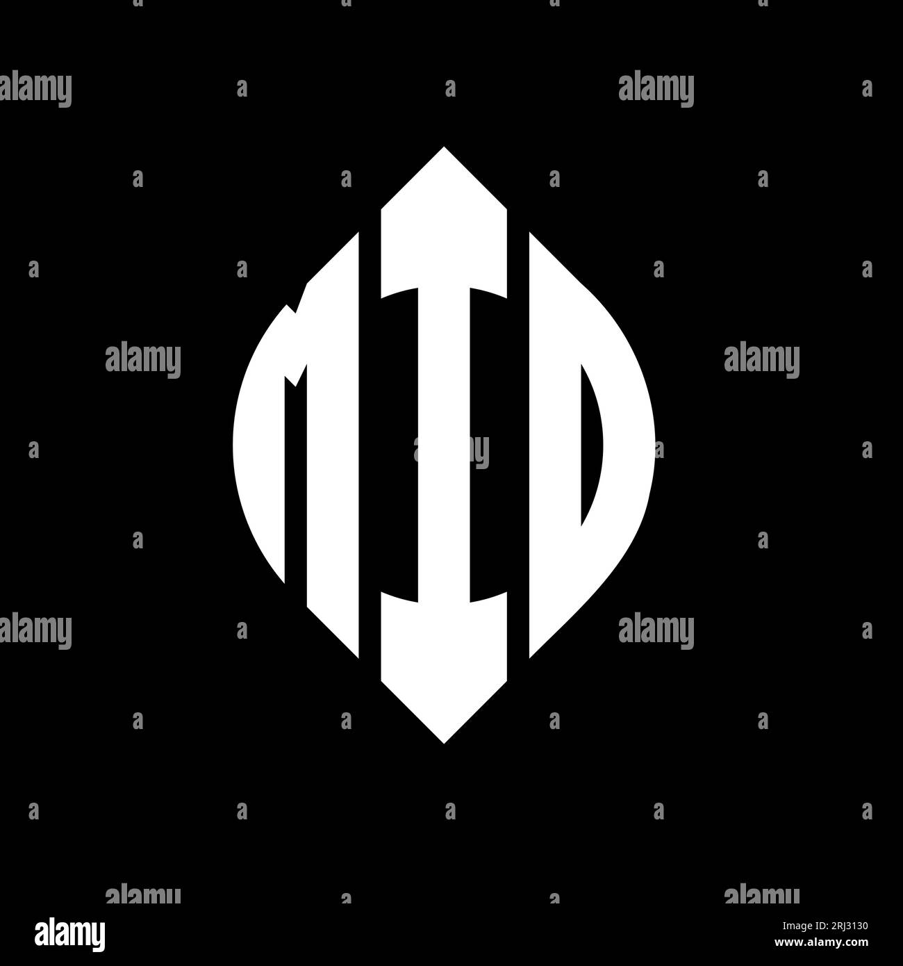 MID circle letter logo design with circle and ellipse shape. MID ...