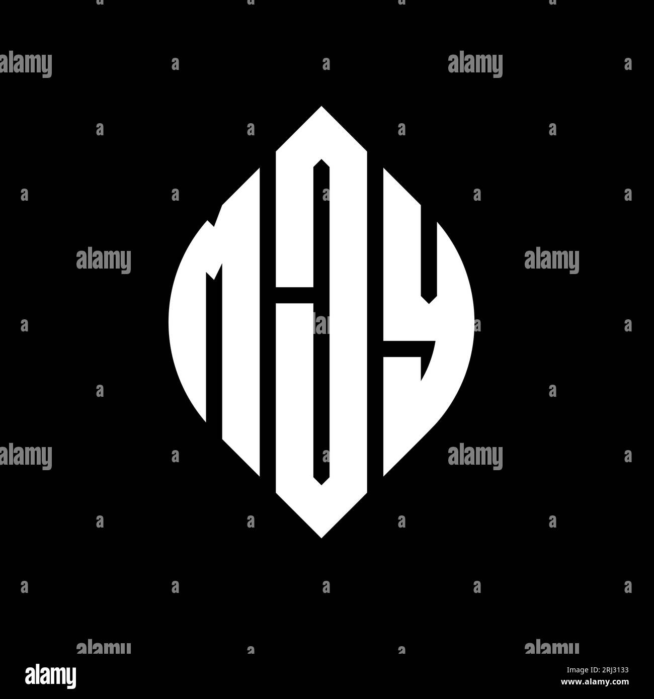 MJY circle letter logo design with circle and ellipse shape. MJY ...
