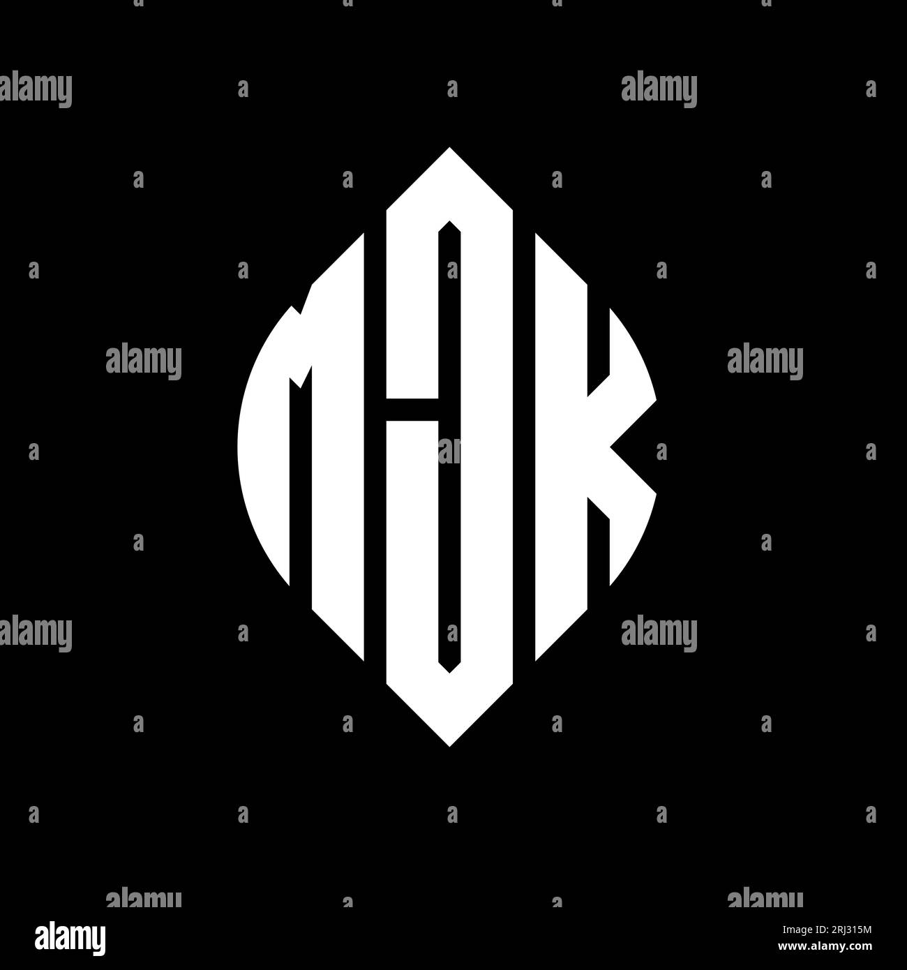 MJK circle letter logo design with circle and ellipse shape. MJK ...