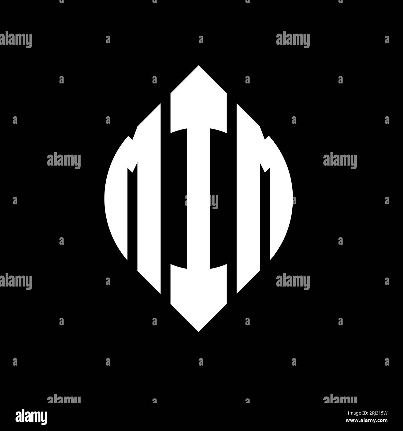 MIM circle letter logo design with circle and ellipse shape. MIM ...