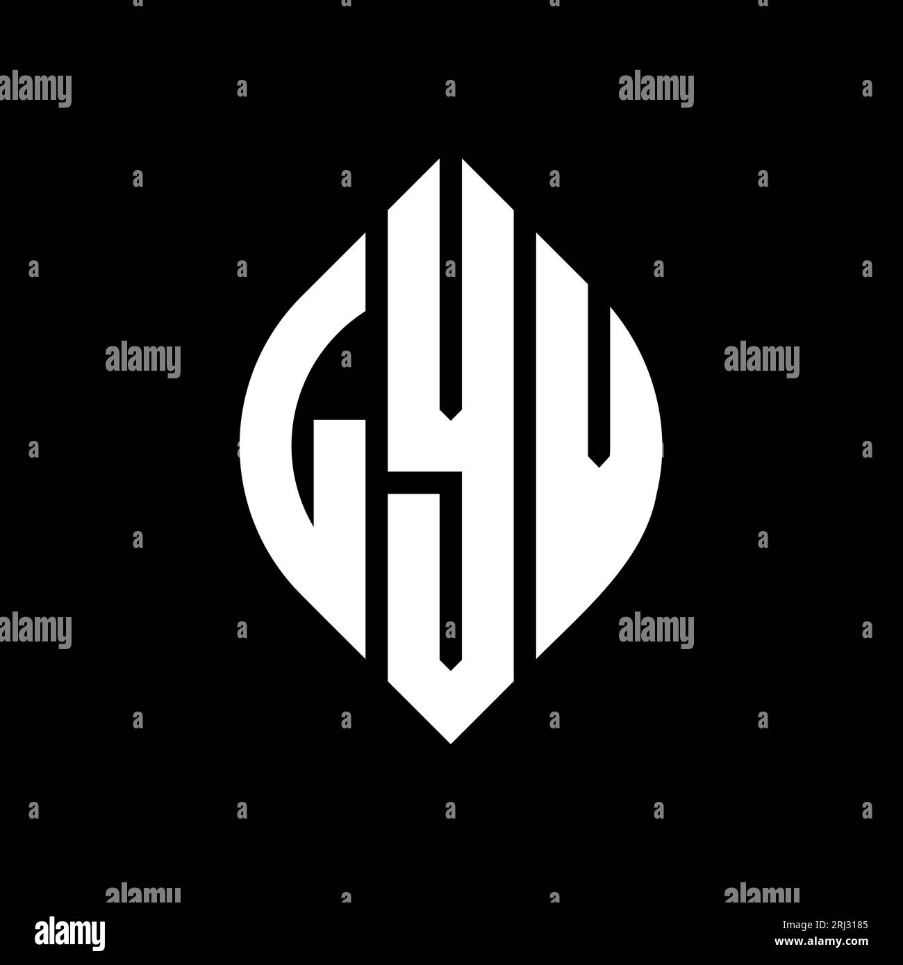 LYV circle letter logo design with circle and ellipse shape. LYV ...