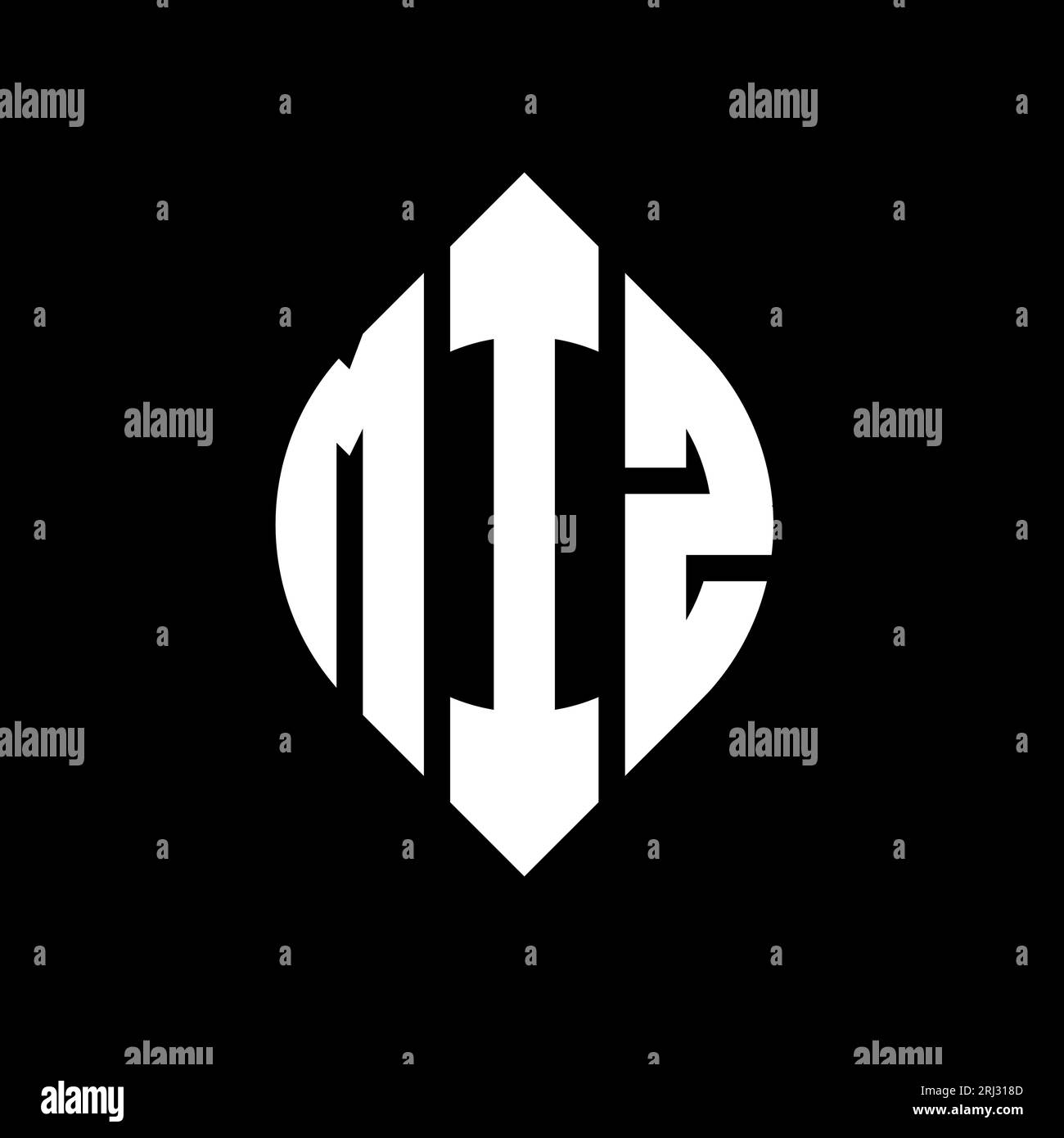 MIZ circle letter logo design with circle and ellipse shape. MIZ ...