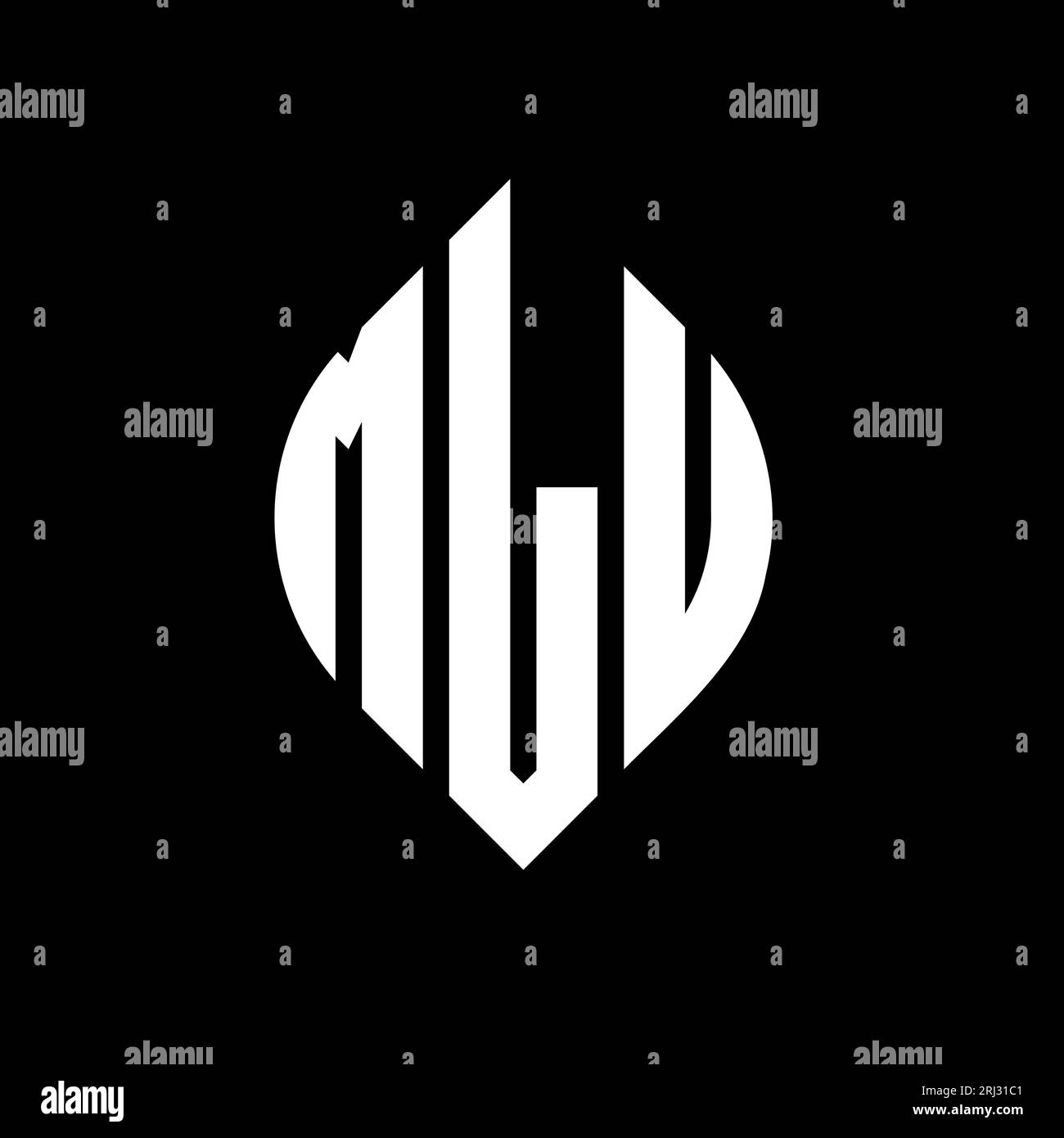 MLU circle letter logo design with circle and ellipse shape. MLU ...