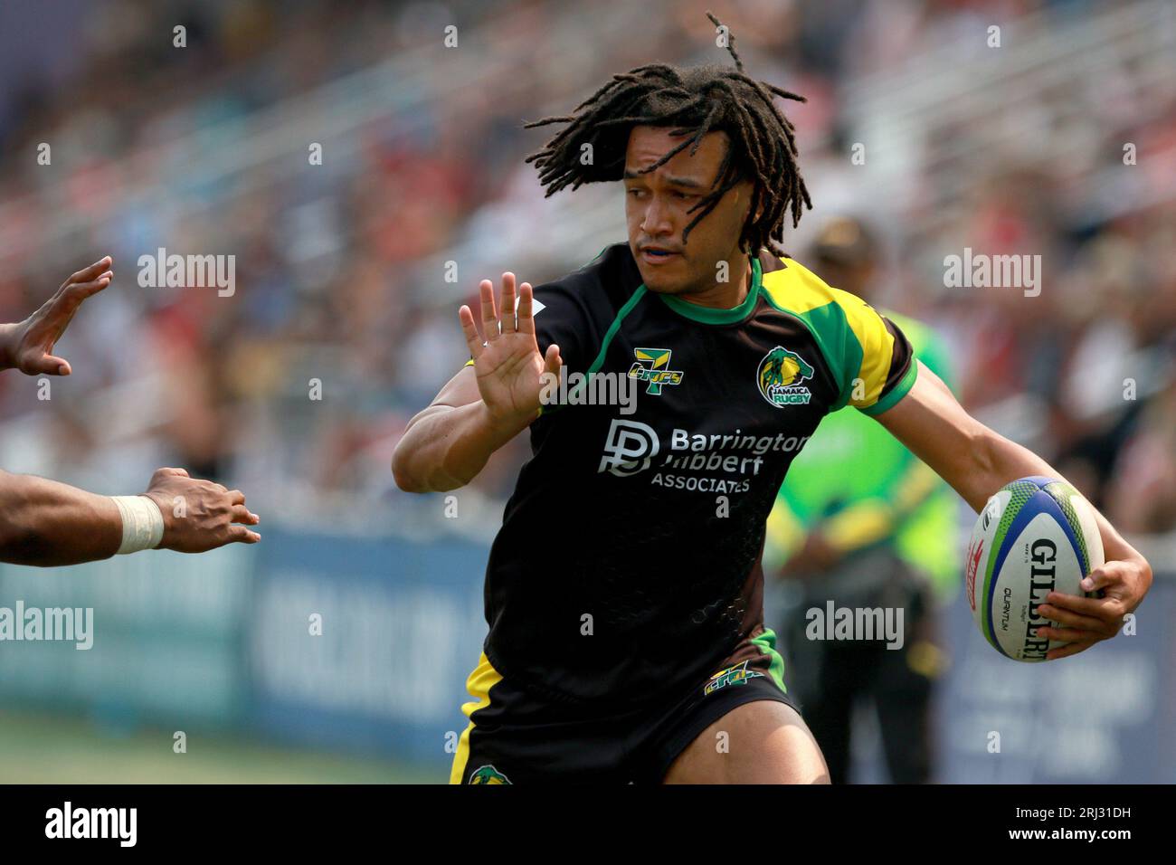 Langford, Can. 20th Aug, 2023. Jamaica‚Äôs Christopher Mcintosh finds ...