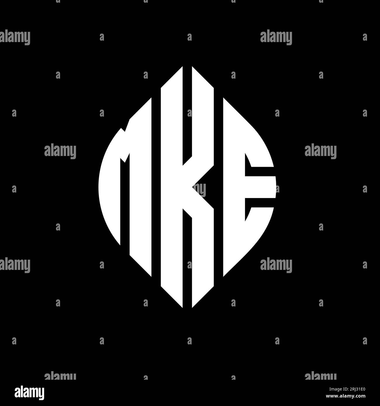 MKE circle letter logo design with circle and ellipse shape. MKE ...