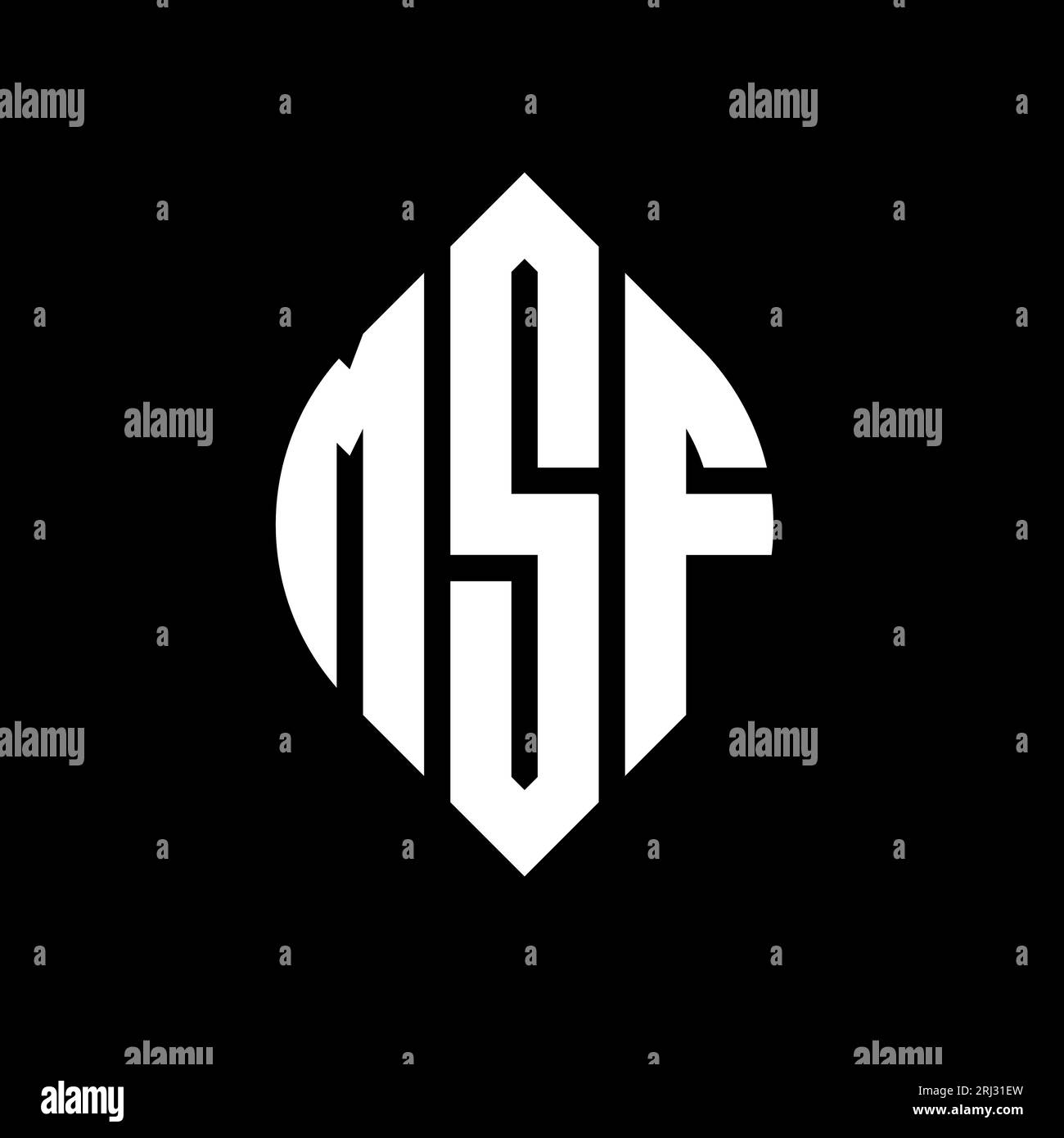 MSF circle letter logo design with circle and ellipse shape. MSF ...
