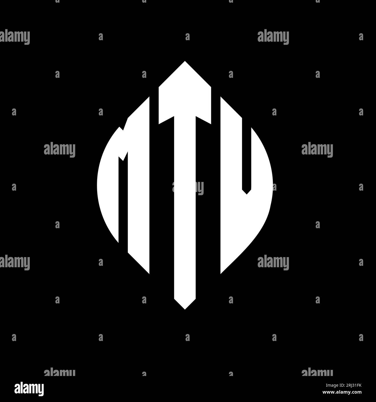 MTV circle letter logo design with circle and ellipse shape. MTV ...