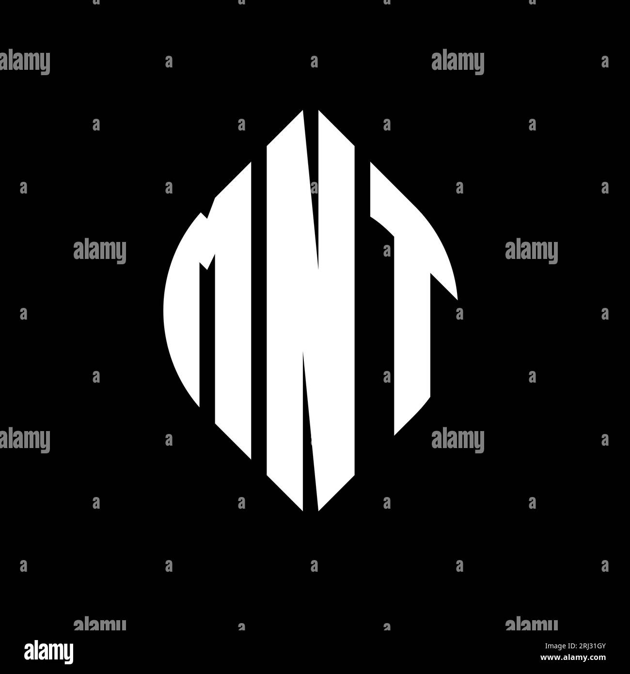 MNT circle letter logo design with circle and ellipse shape. MNT ...