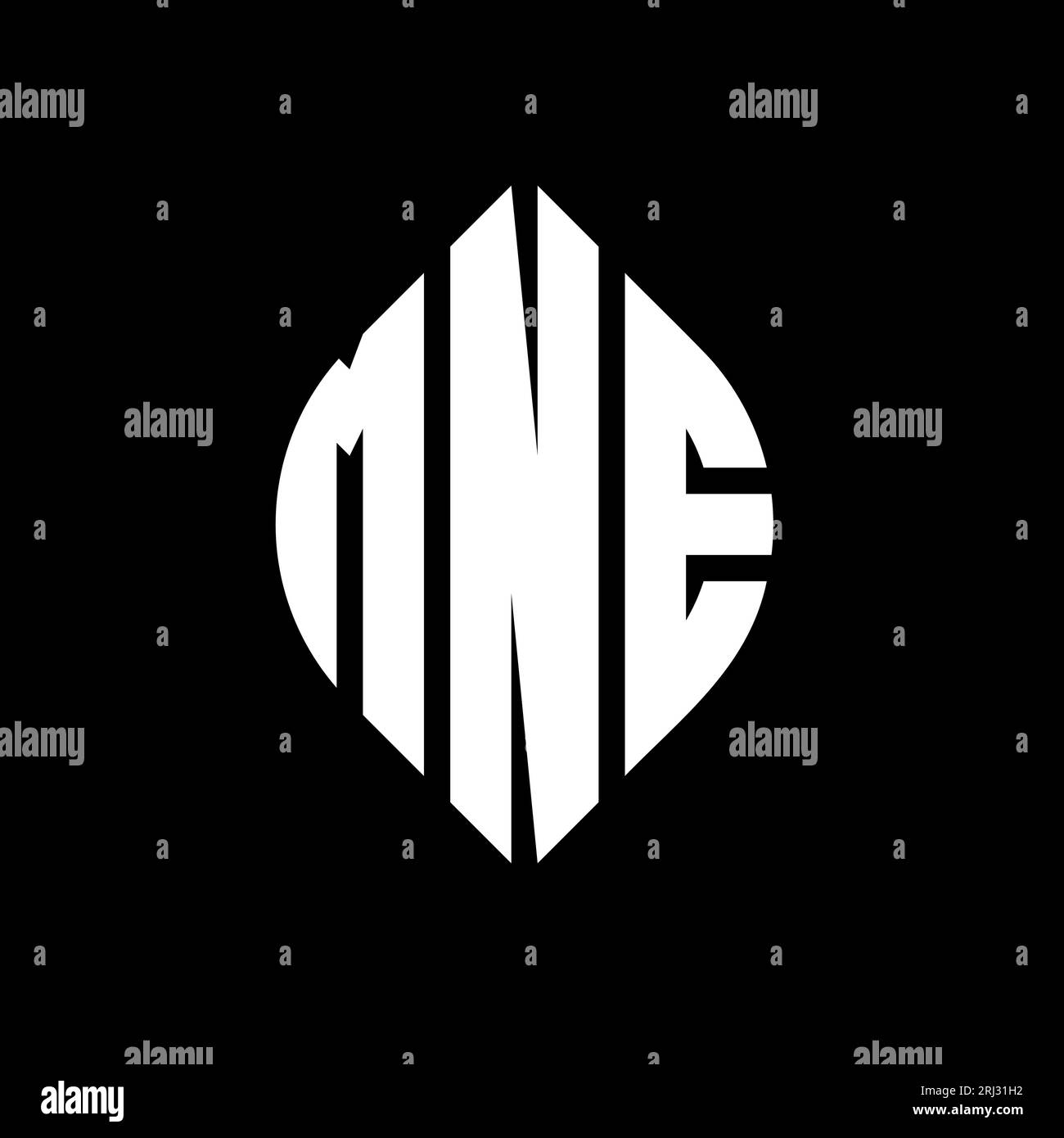 MNE circle letter logo design with circle and ellipse shape. MNE ...