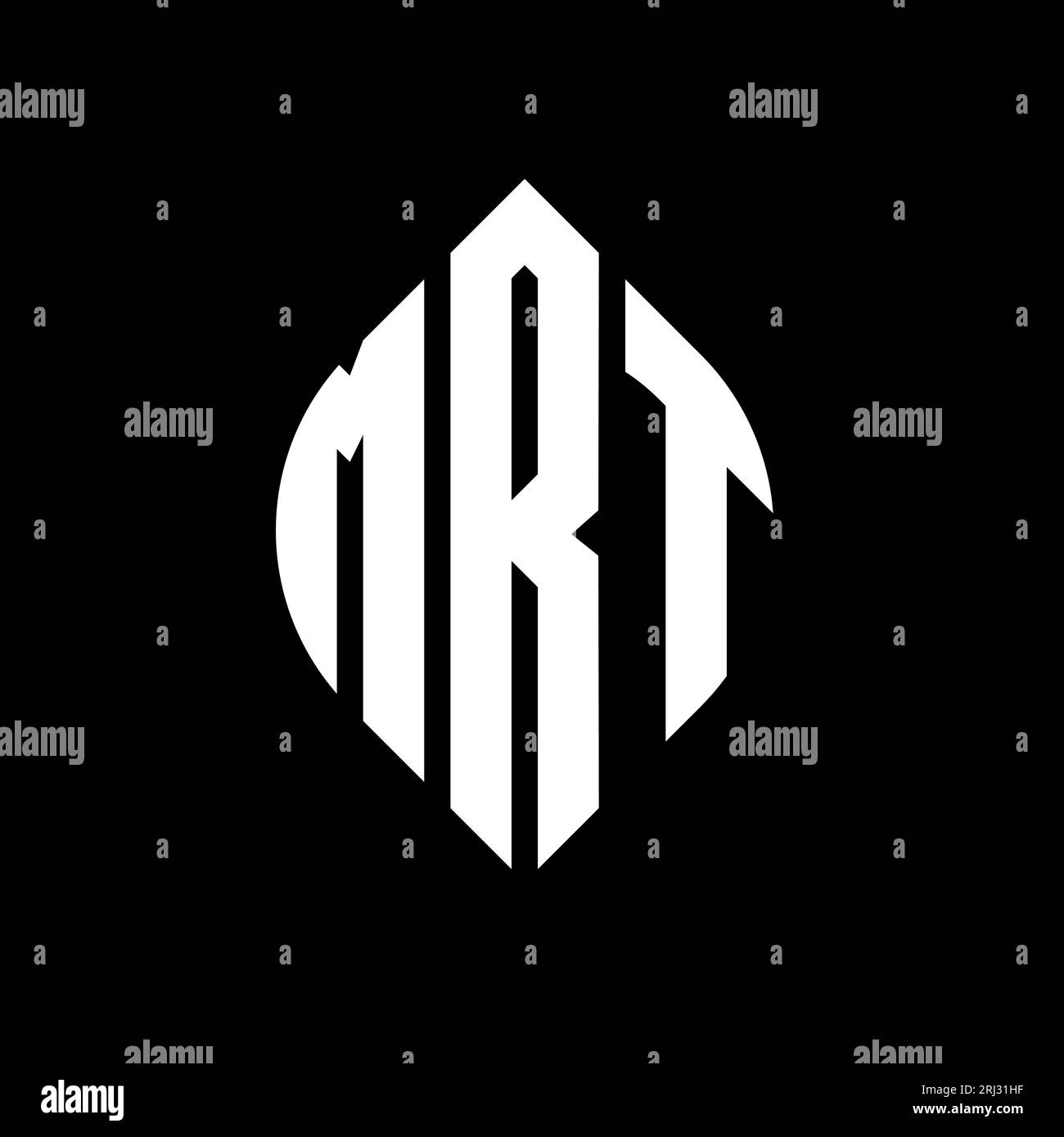 MRT circle letter logo design with circle and ellipse shape. MRT ...