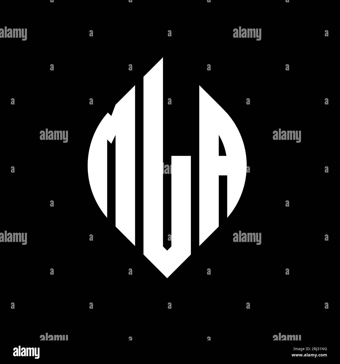 MLA circle letter logo design with circle and ellipse shape. MLA ...