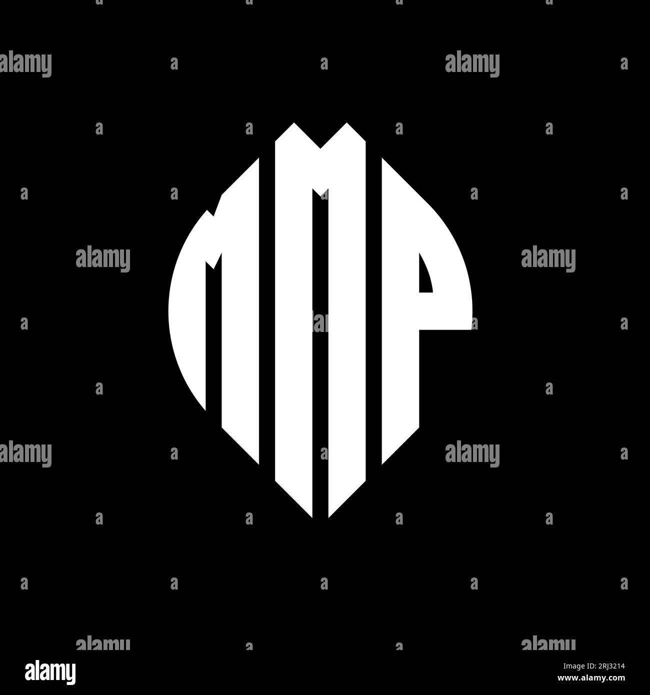 MMP circle letter logo design with circle and ellipse shape. MMP ...