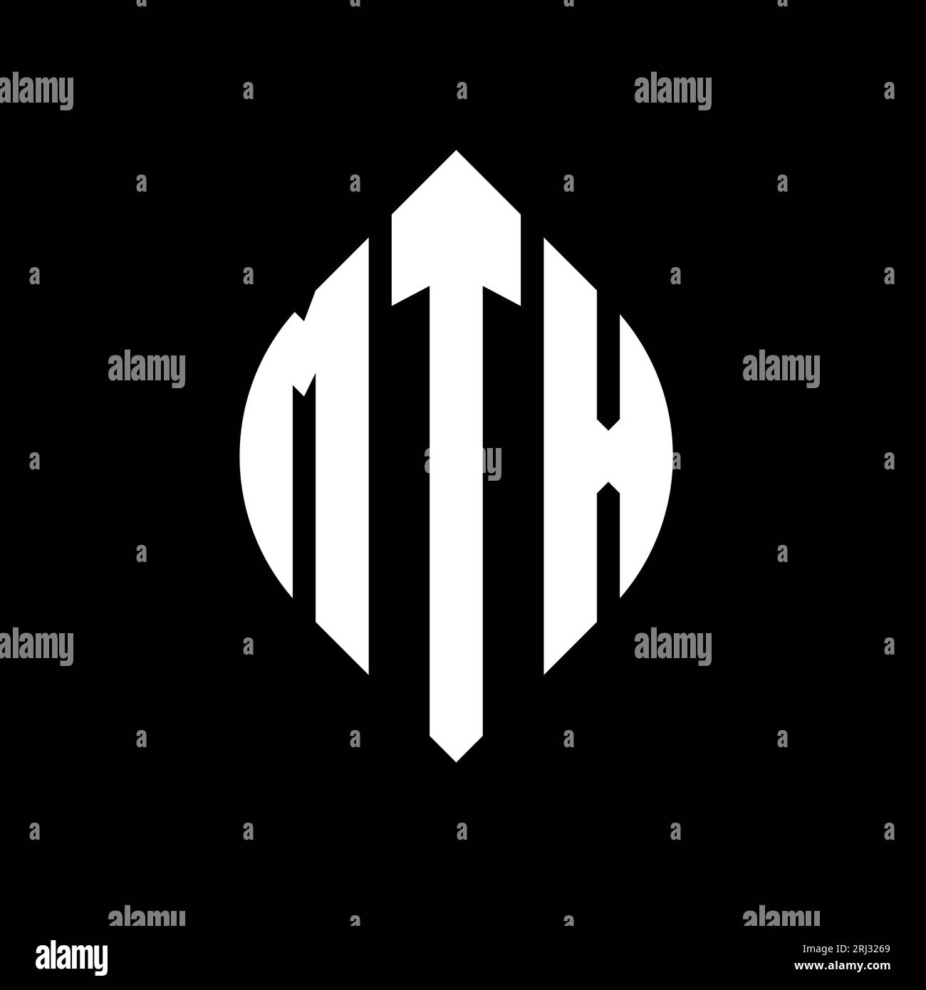 MTX circle letter logo design with circle and ellipse shape. MTX ...