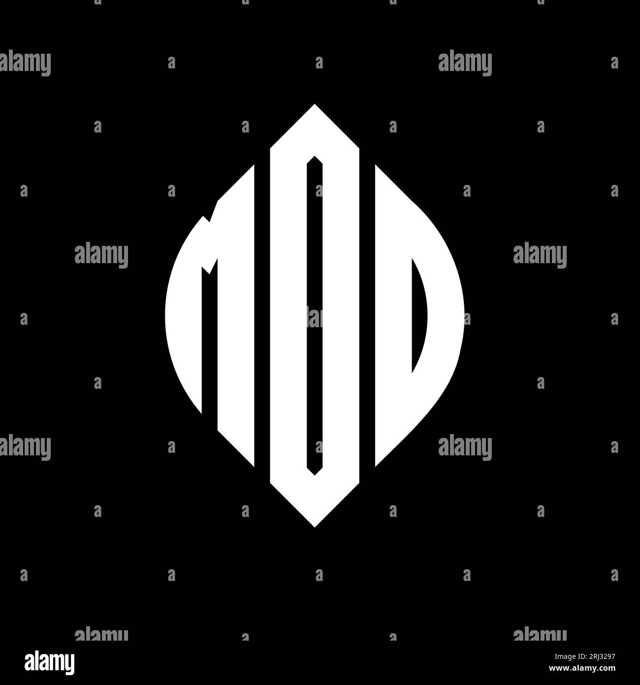 MOD circle letter logo design with circle and ellipse shape. MOD ...